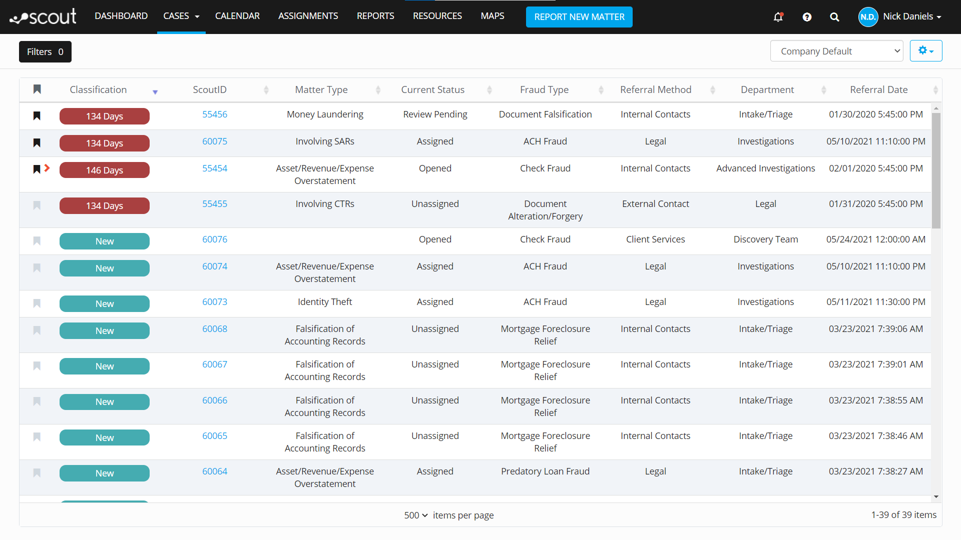 Scout/Vendor Management